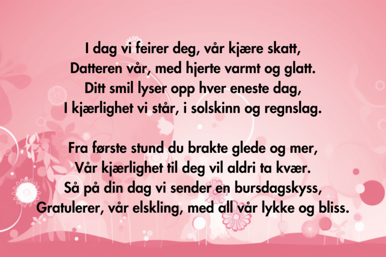 Hvordan skrive gratulerer med dagen dikt til datter